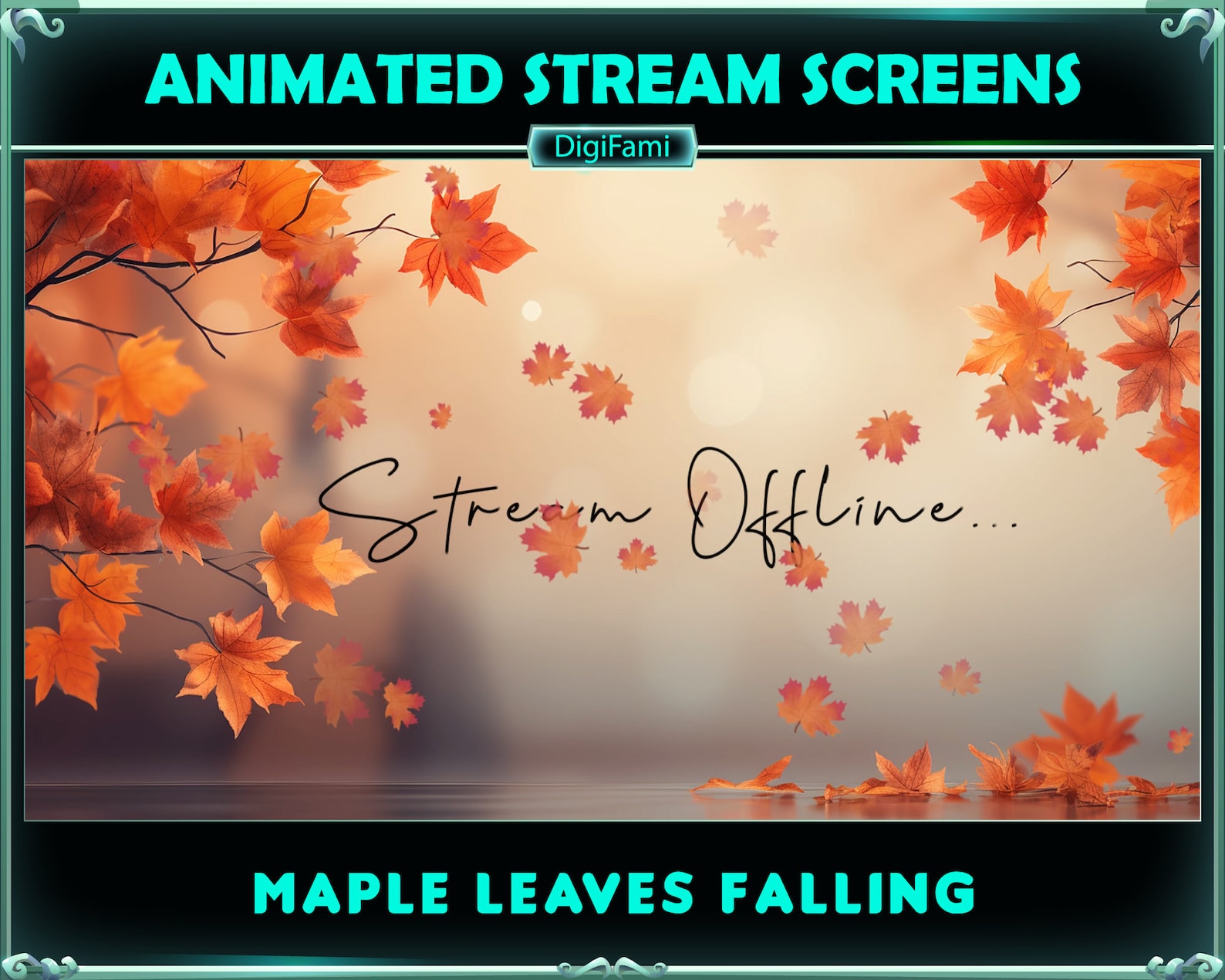 ANIMATED Twitch Stream Overlays Autumn Falling Leaves, Falling Maple ...