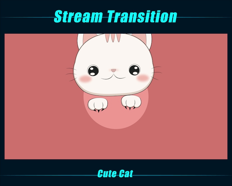 Animated Twitch Transition Stinger / Cute Cat Stream Transition Stinger ...