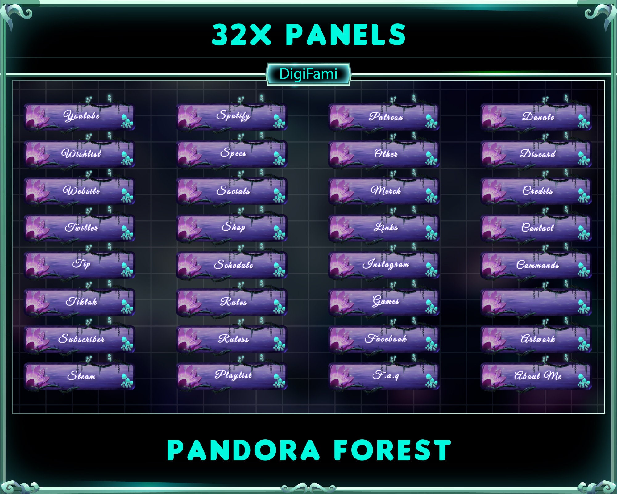 Dreamy Forest ANIMATED Stream Overlays Package, Witchy Pandora Forest ...