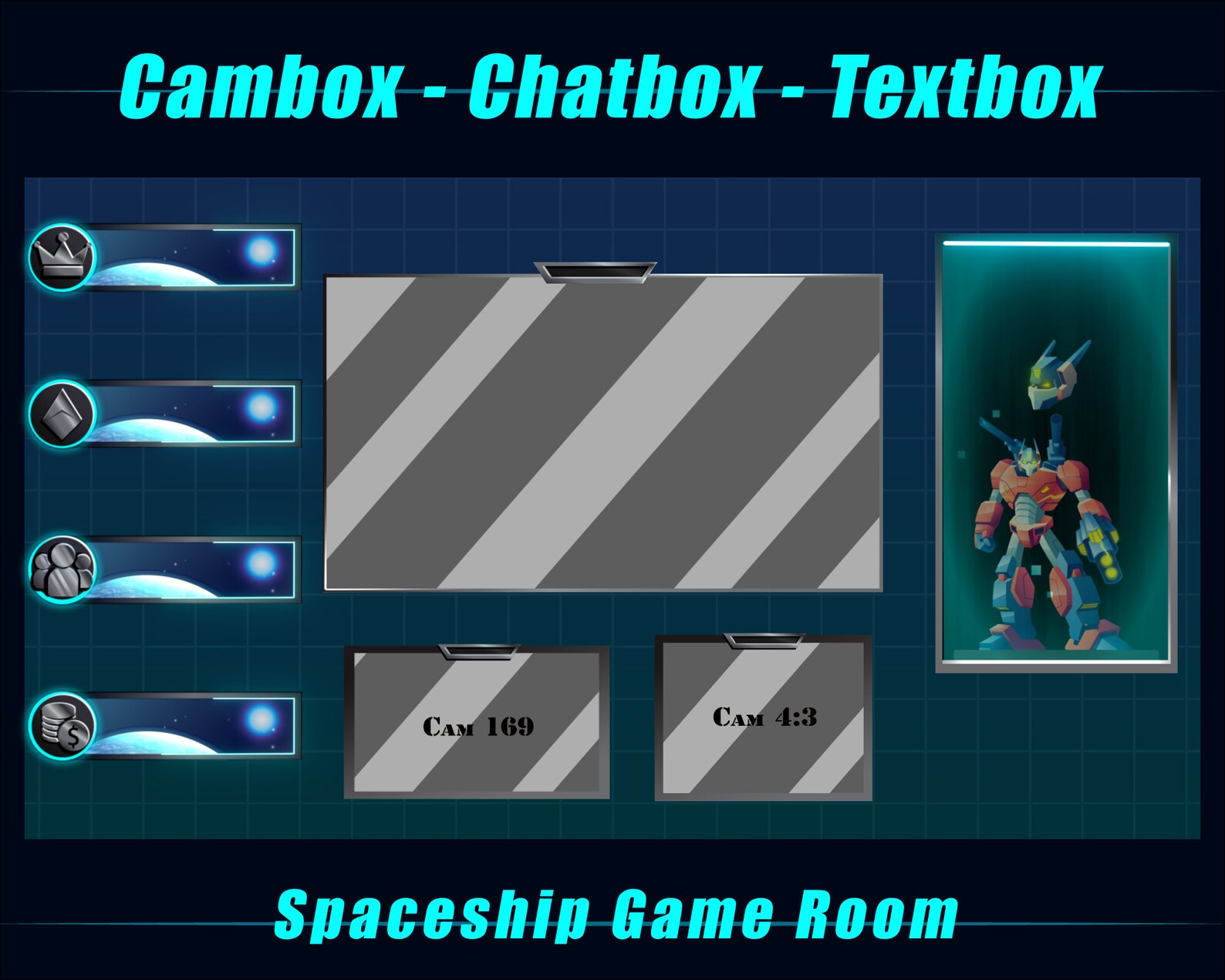 Animated Twitch Neon Spaceship Gaming Room Stream Package - Etsy