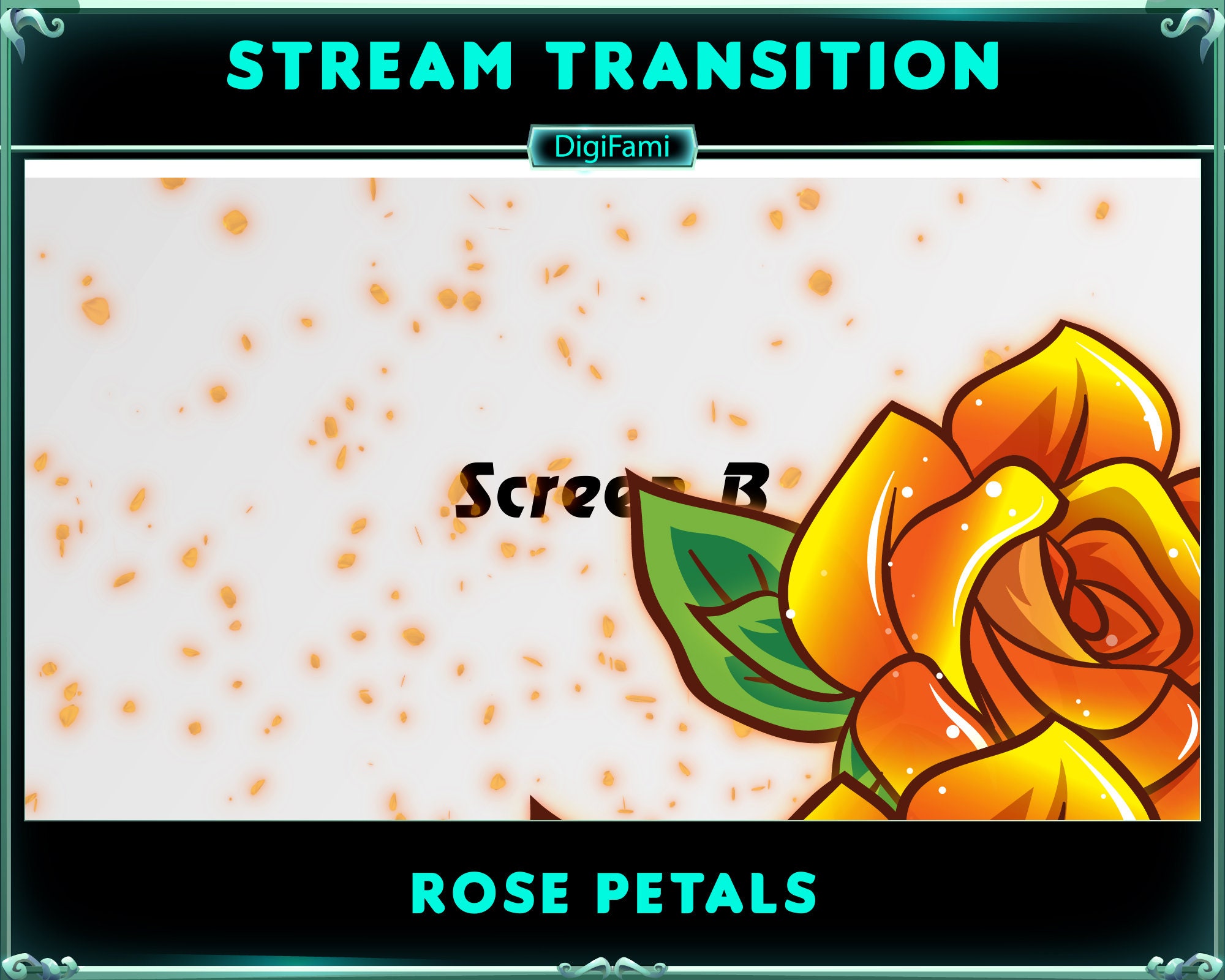 Animated Falling Orange Roses Twitch Stinger Transition, Animated ...