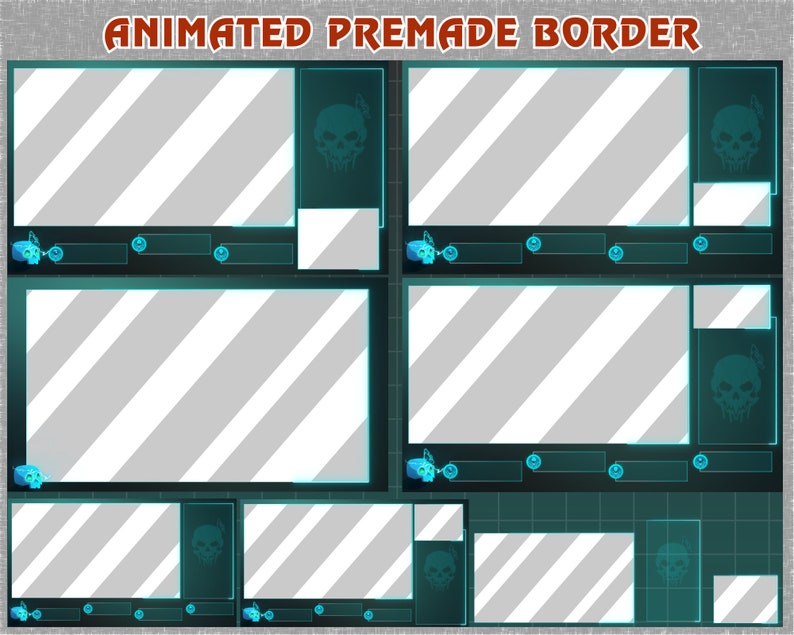 Animated Twitch Overlay Package Lightning Skull Twitch - Etsy