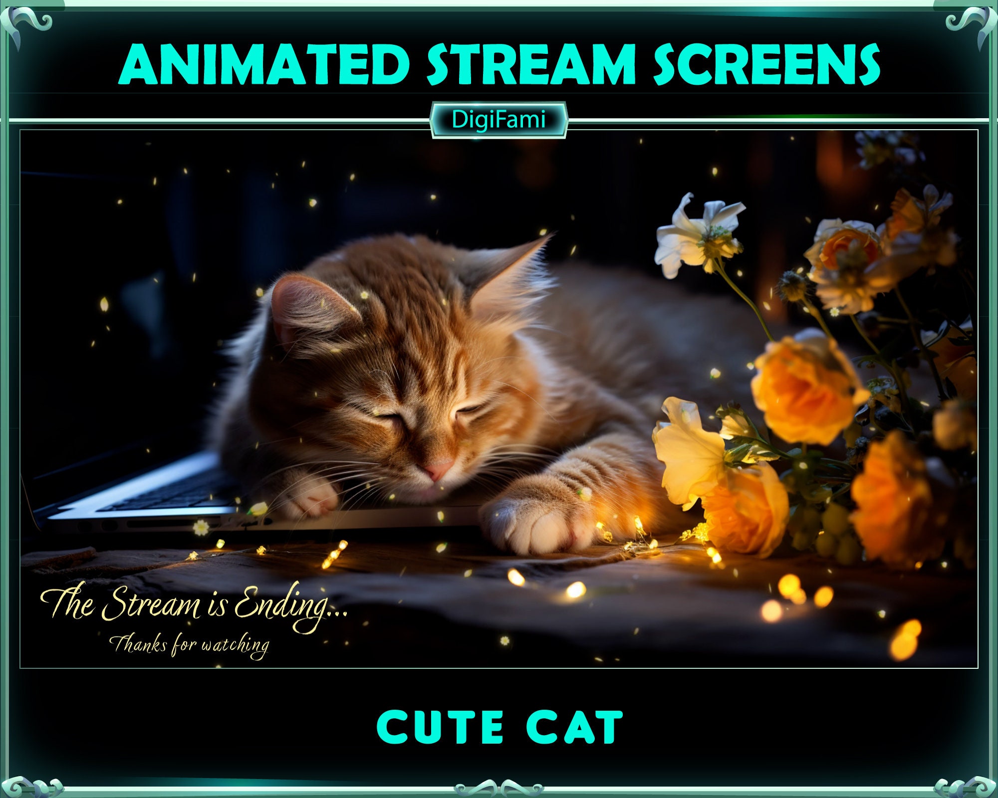 ANIMATED Twitch Stream Overlays Cute Cats, Cute Kittens Animated Stream ...