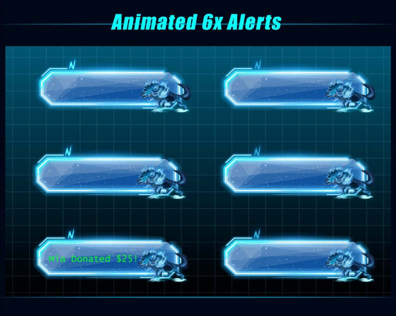 Animated Twitch Alerts Animated ICE Wolf Stream Alerts for Streamers ...
