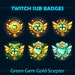 GREEN Golden Scepter Twitch Sub Bit Badges, Green Gem Gold ...