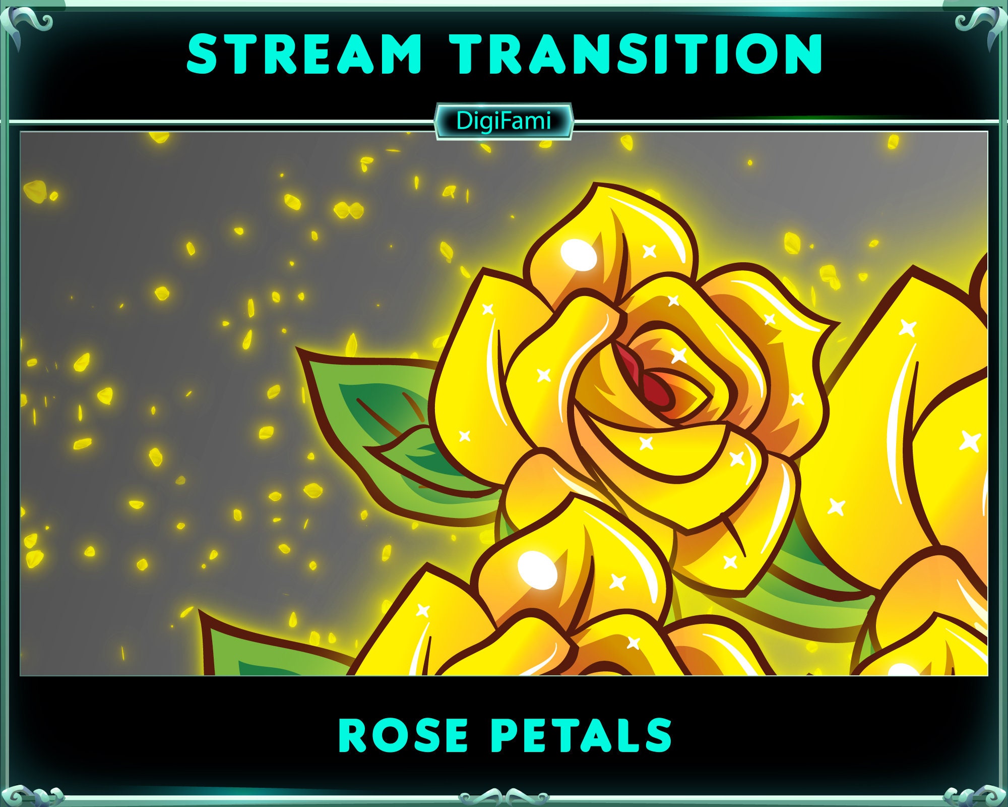 Animated Falling Yellow Roses Twitch Stinger Transition, Animated ...