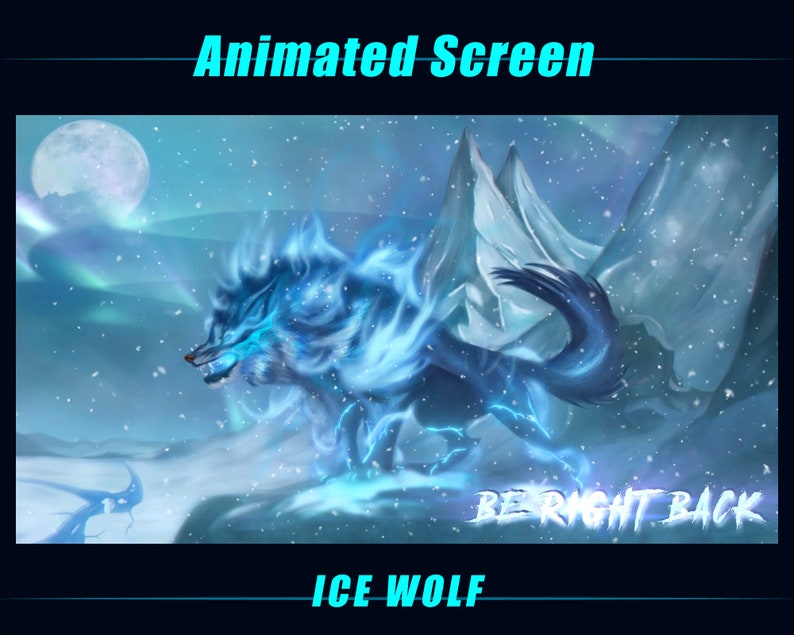 ICE Wolf Animierte Twitch Stream Overlays, Winter Ice Wolf Twitch ...