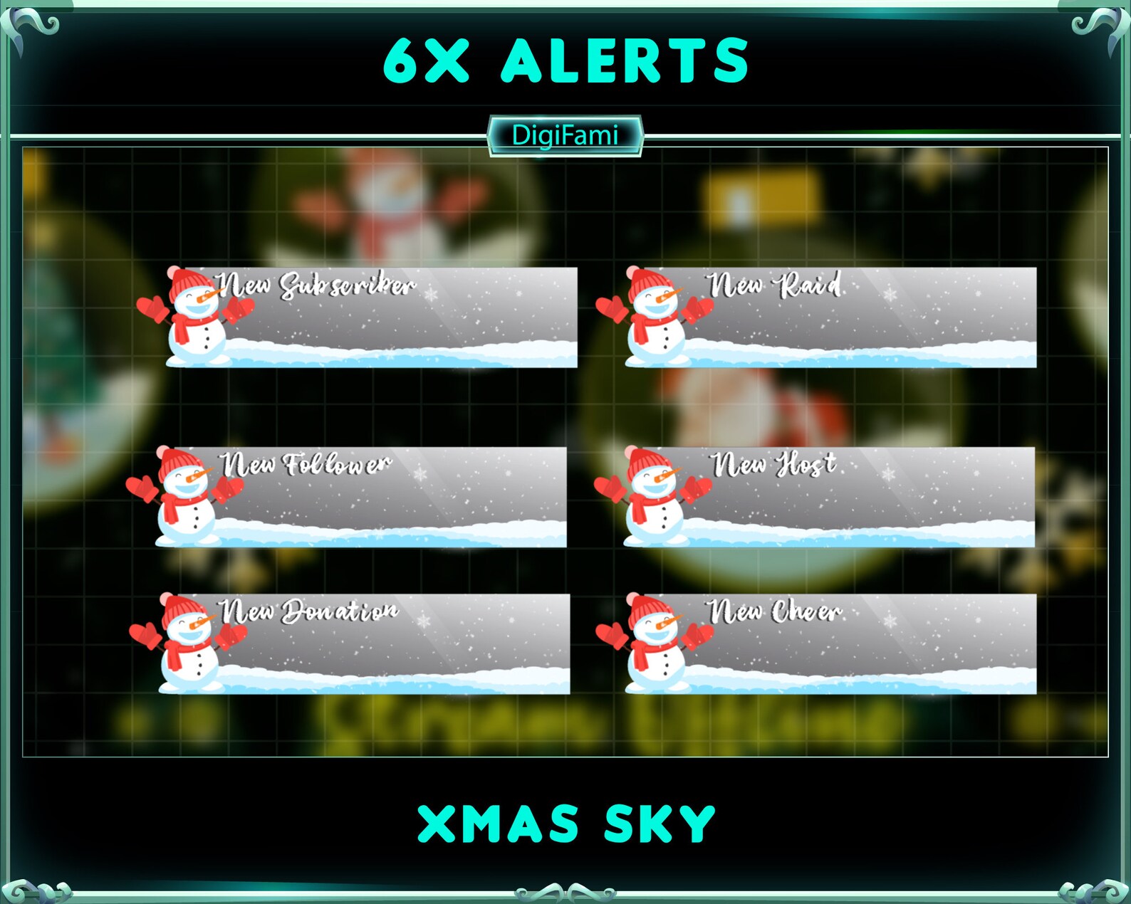 Animated Twitch Overlay Package Cute Santa Clause, Cute Christmas ...