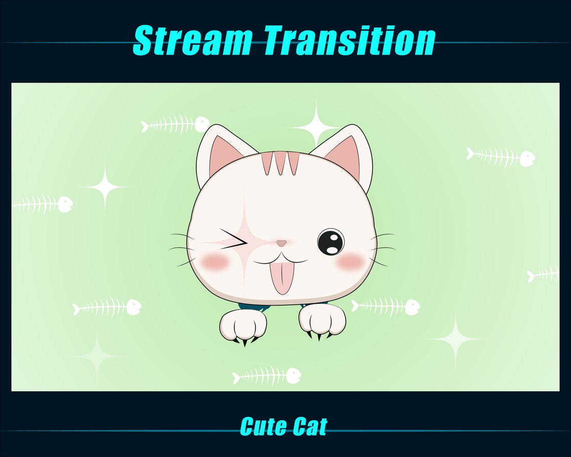 Animated Twitch Transition Stinger / Cute Cat Stream Transition Stinger ...