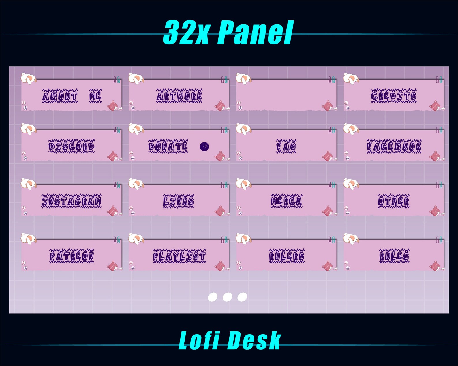 Animated Twitch Stream Overlays Package Lofi iPad Desk, Lofi Working ...