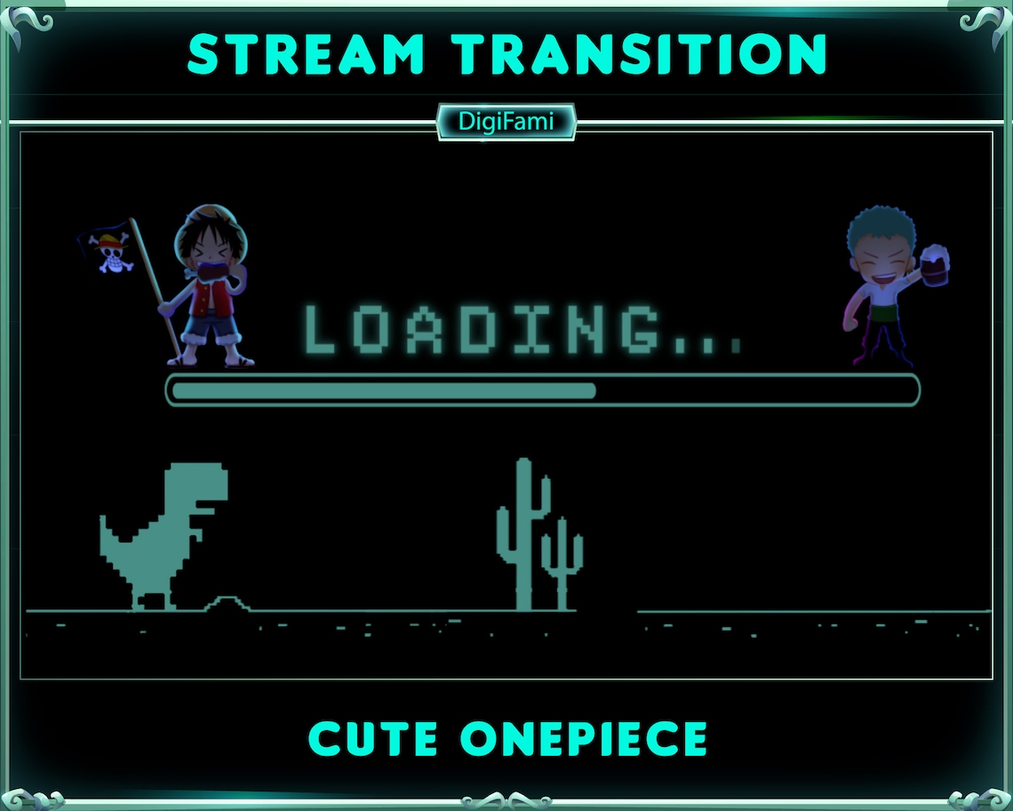 Cute Running Dinosaur Animated Stream Screen Transition, Cute Pixel ...