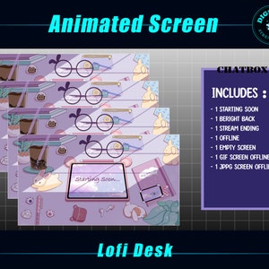 ANIMATED Twitch Stream Screen Overlays Lofi iPad Desk, Aesthetic ...