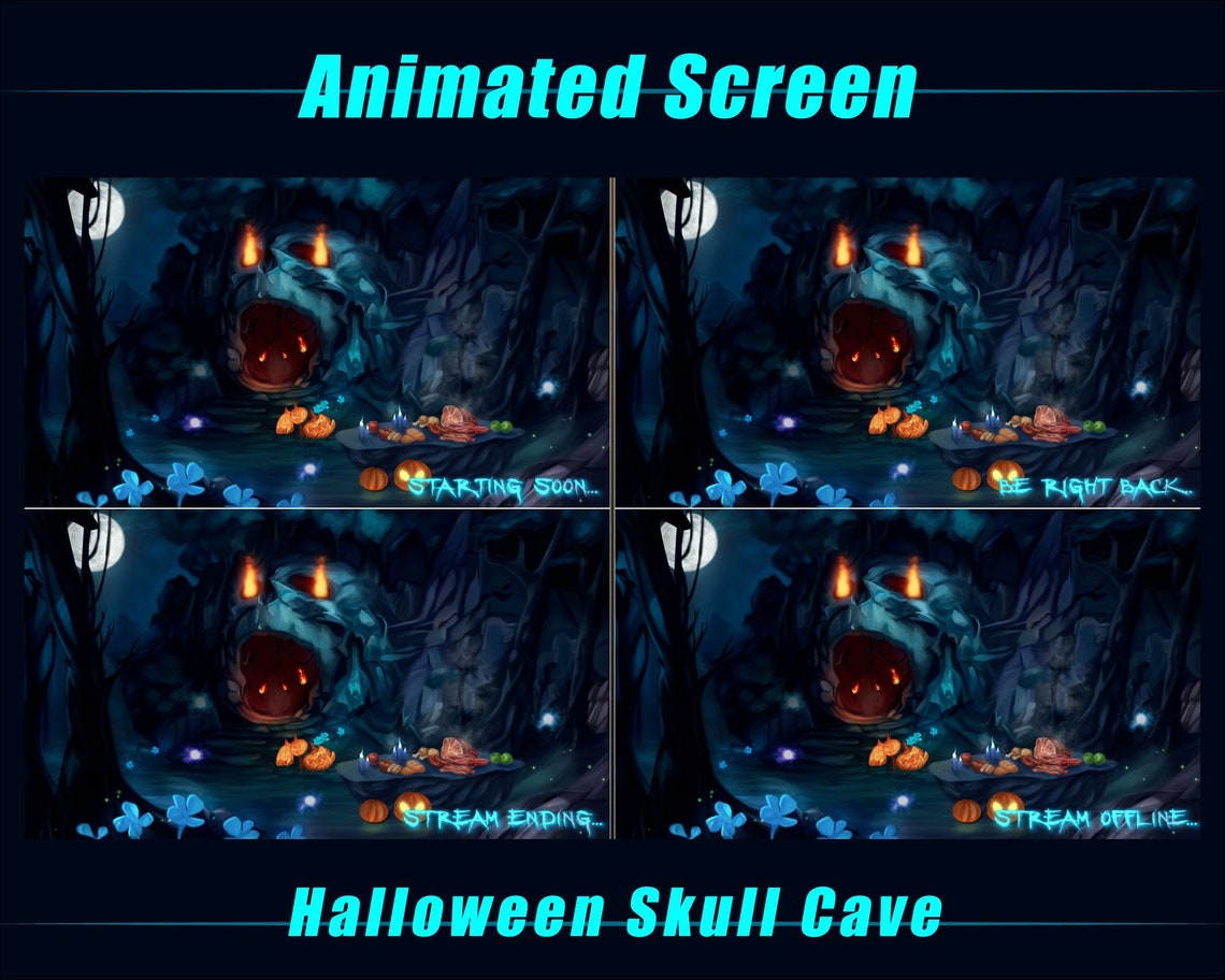 Horror Skull Cave Animated Stream Scenes Horror Skull Forest - Etsy