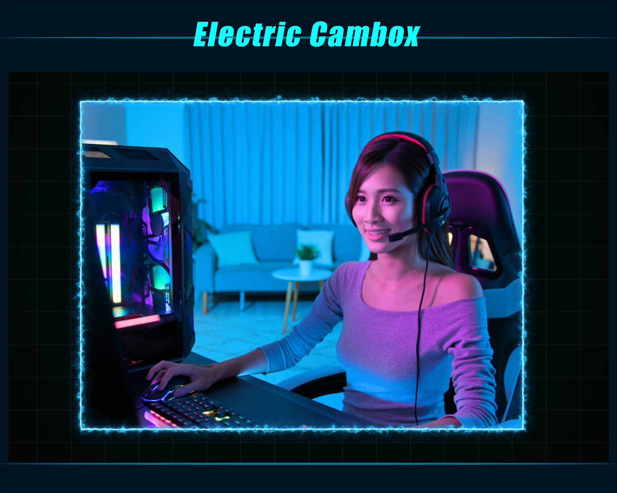 ANIMATED Twitch Webcam Overlay Electric Cam Frame / Electric Lightning ...