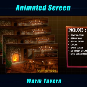 Animated Twitch Overlay Warm Tavern / Cozy Pub Bar Animated Scenes ...