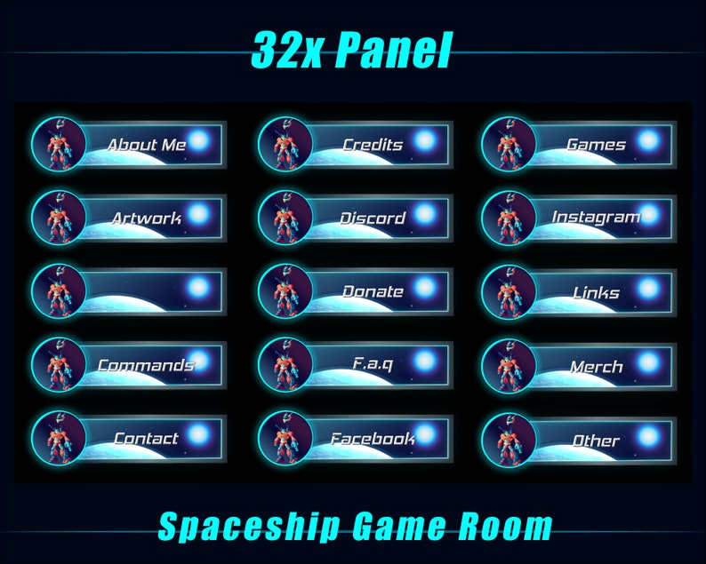 Animated Twitch Neon Spaceship Gaming Room Stream Package - Etsy