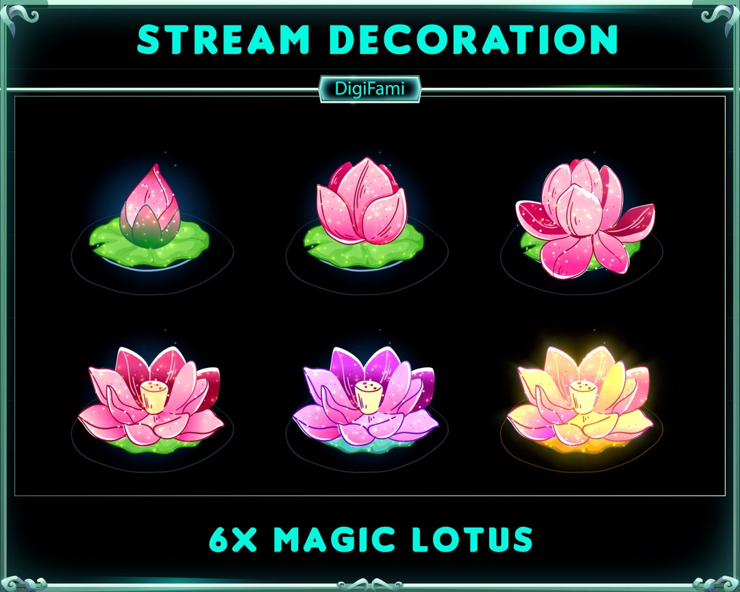 Animated Magic Lotus Stream Decoration Set, Animated Fairy Lotus Stream Decorations for ...