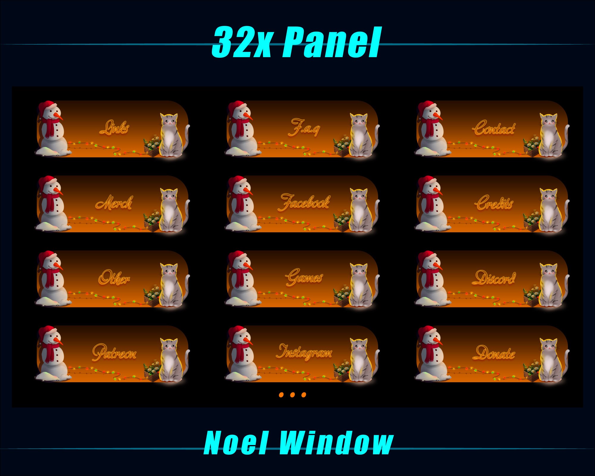 Animated Twitch Overlay Package Cats by Xmas Window, Christmas Cats ...