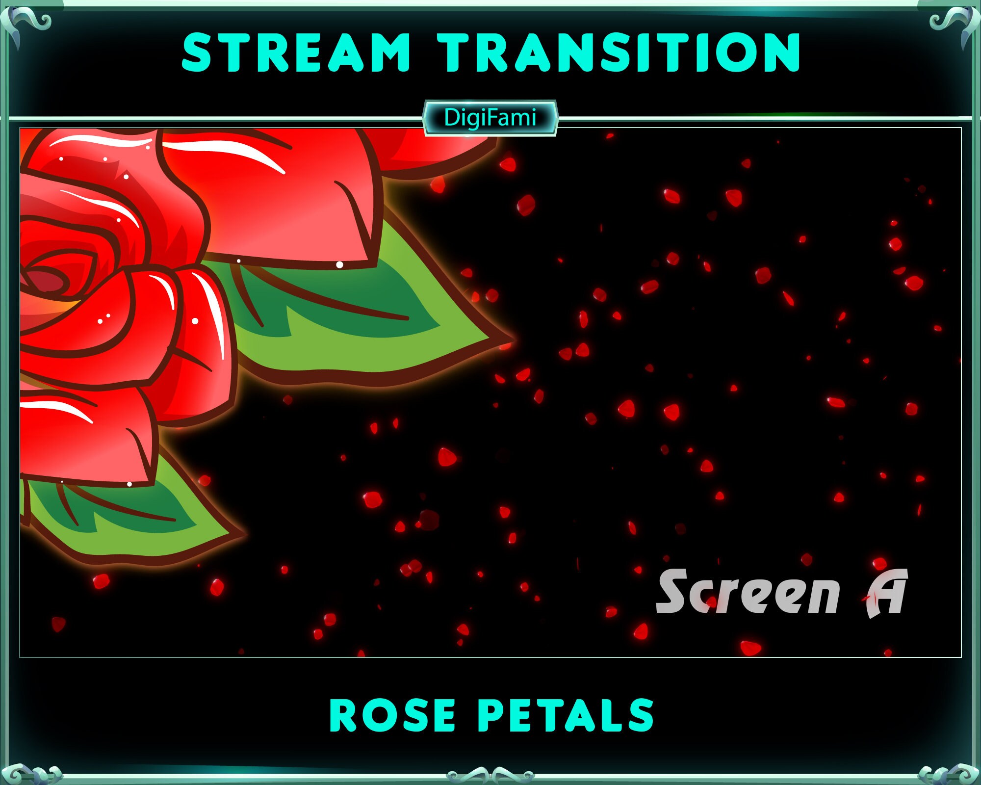 Animated Falling Red Roses Twitch Stinger Transition, Animated Falling ...