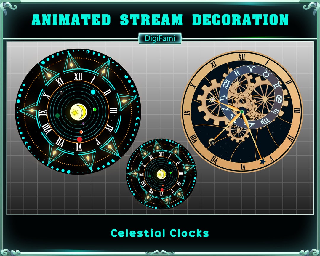 Animated Twitch Stream Decoration Celestial Clocks, Celestial Stream ...