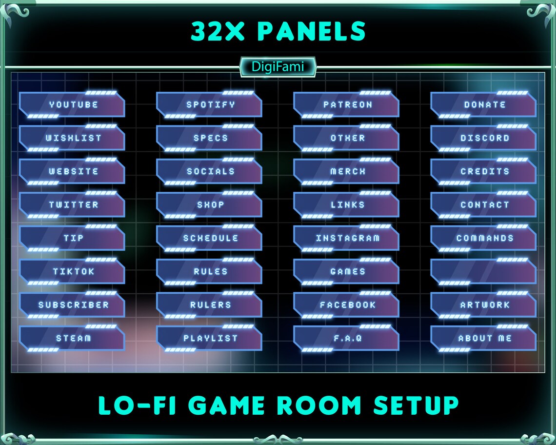 Gaming Room Stream Overlays Package, PC Desk Twitch Overlays Package ...