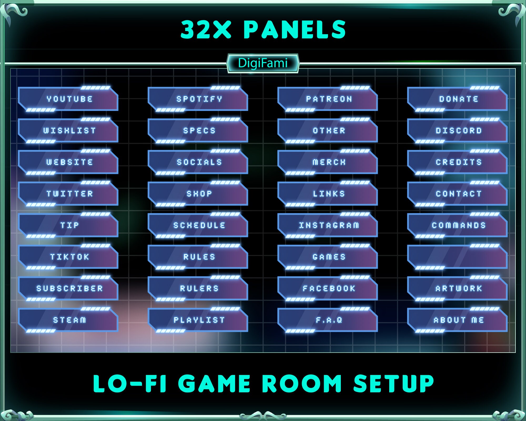 Gaming Room Stream Overlays Package, PC Desk Twitch Overlays Package ...