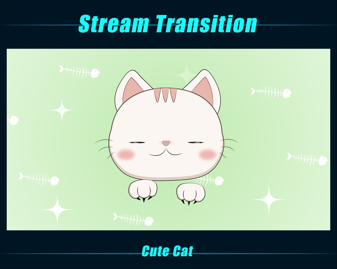 Animated Twitch Transition Stinger / Cute Cat Stream Transition Stinger ...