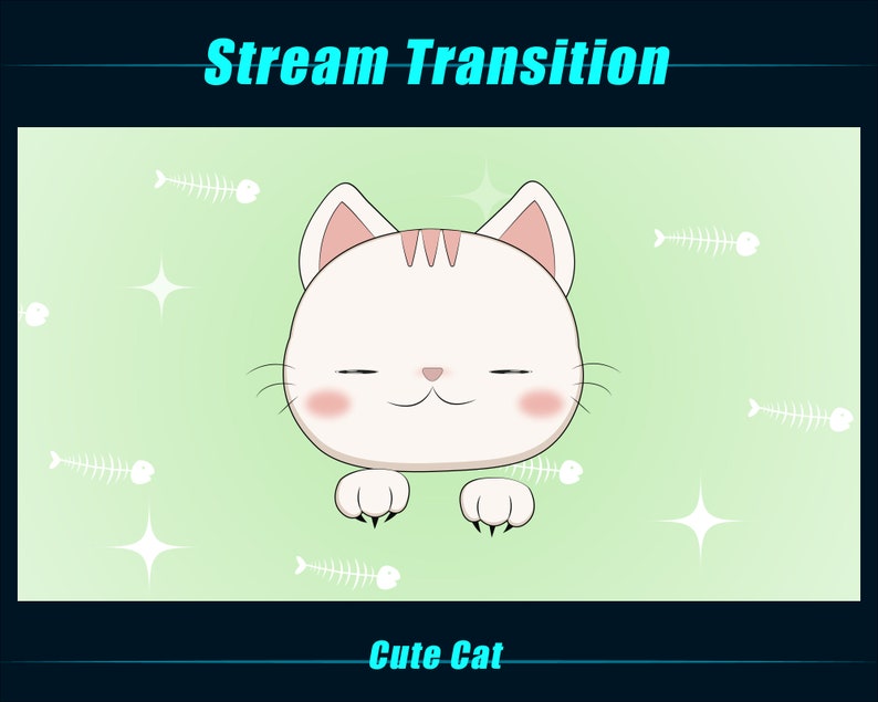 Animated Twitch Transition Stinger / Cute Cat Stream Transition Stinger ...
