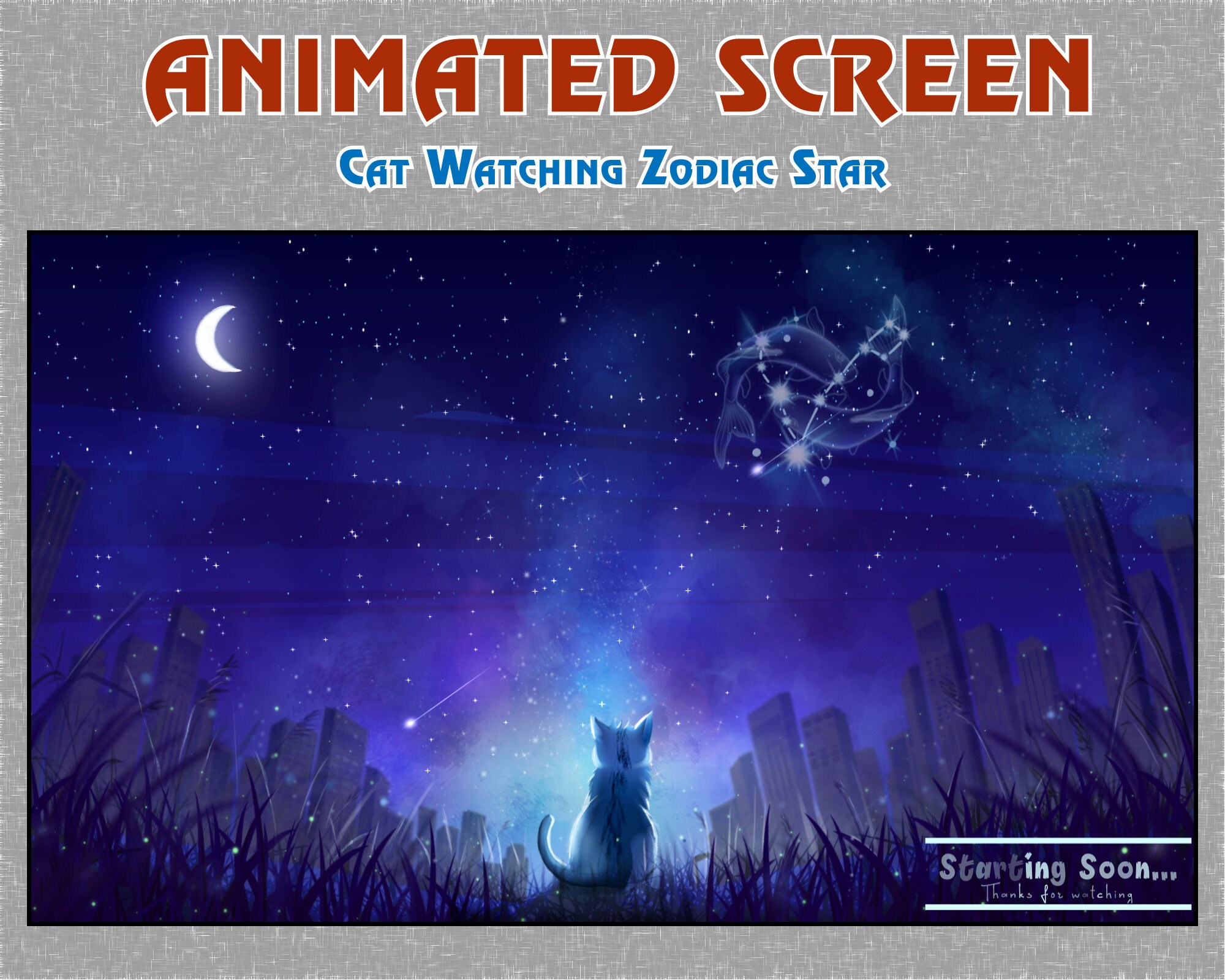 ANIMATED Pisces Celestial Stars Twitch Stream Overlay Package / Zodiac ...