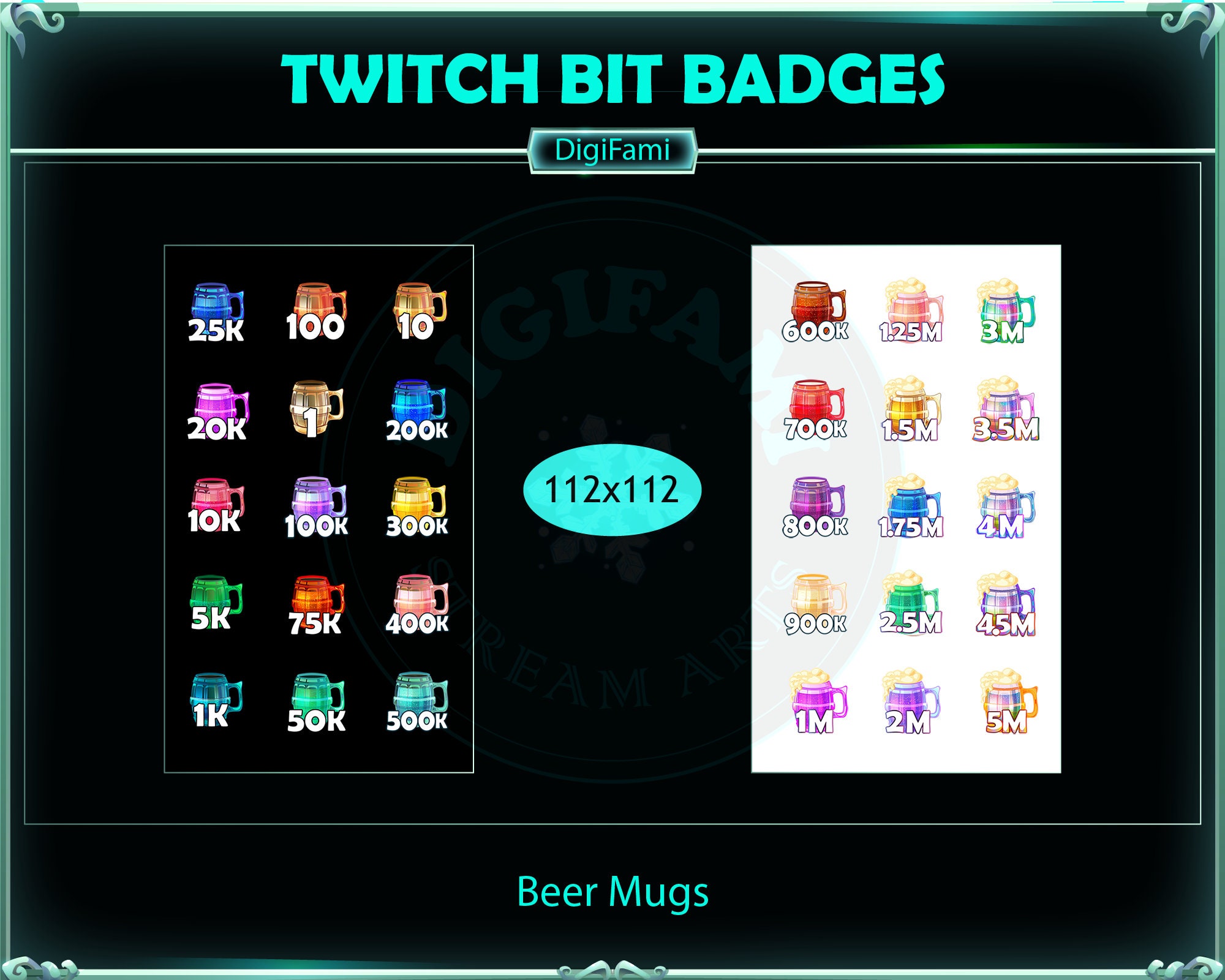 Beer Mugs Twitch Bit Badges for Streamers, Discord, Youtubers on Twitch ...