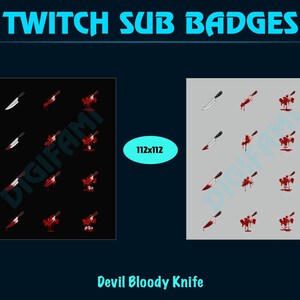 Bloody Knife Twitch Sub Badges, Spooky Bloody Knife Twitch Sub Badge ...