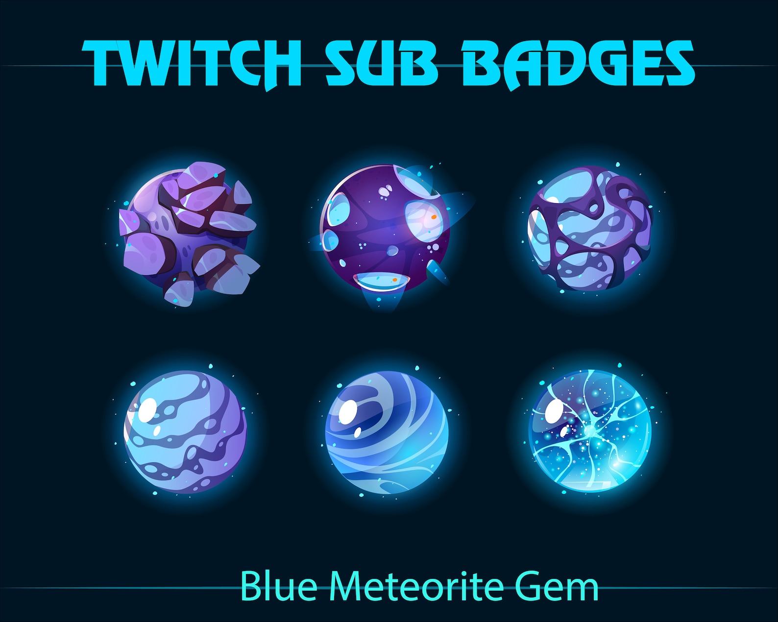 Blue Lightning Energy Orb Twitch Sub Bit Badges, Blue Magic Orb Twitch ...