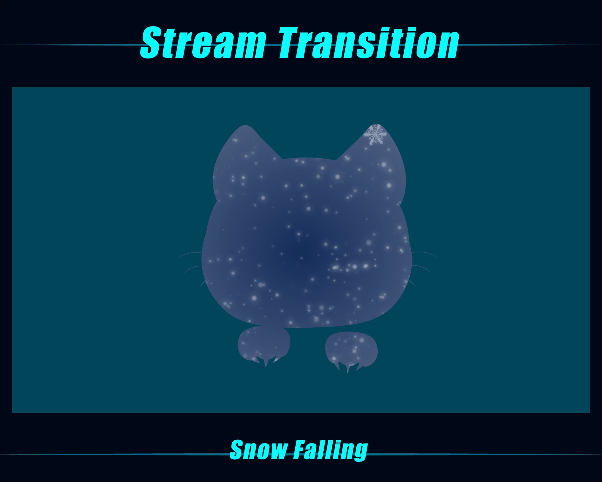 Animated Twitch Transition Stinger Falling Snow, Cat Shape Stream ...