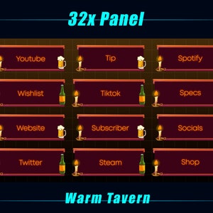 Animated Twitch Overlay Package Warm Tavern / Cozy Pub Bar Stream ...