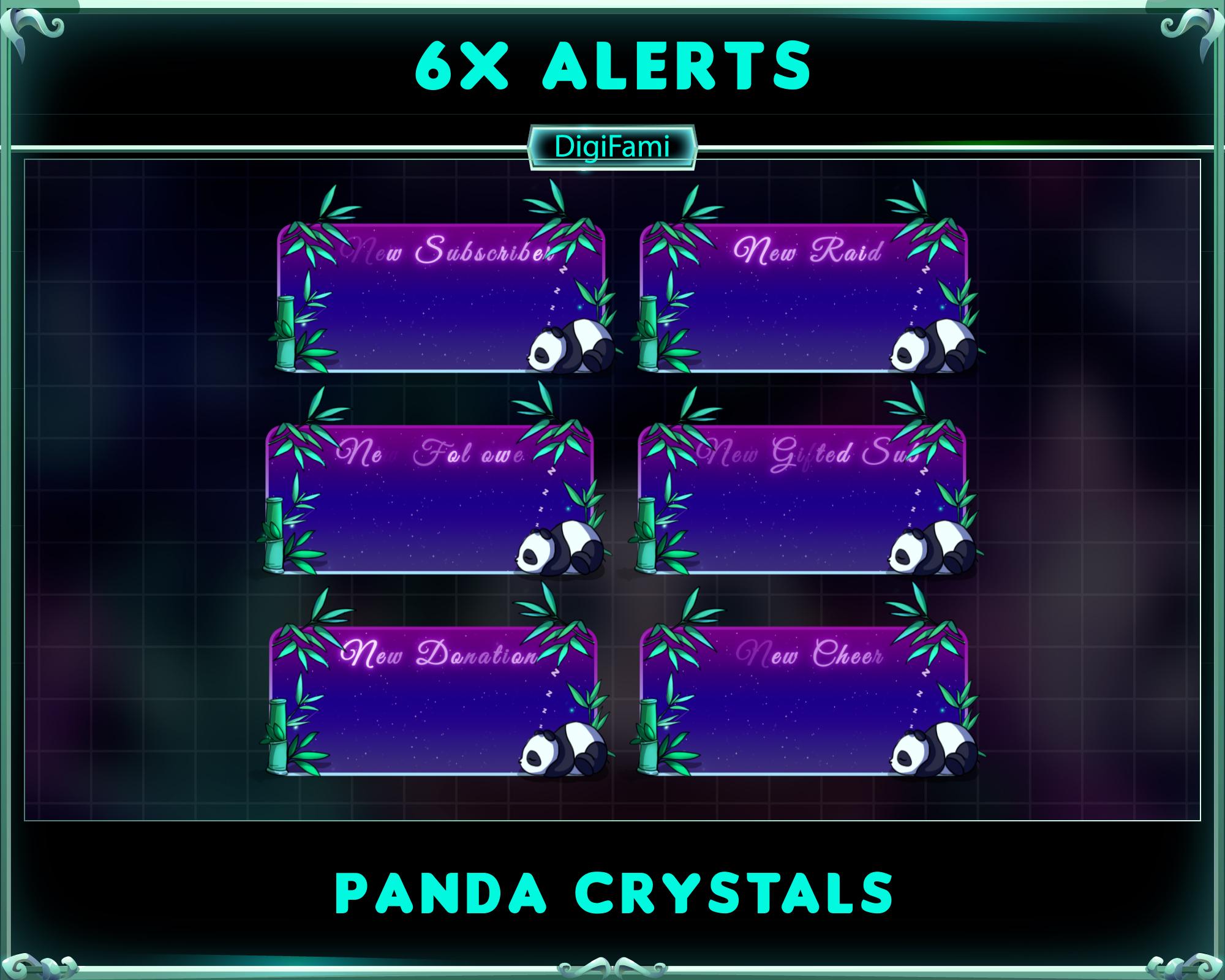 ANIMATED Twitch Stream Overlay Package Cute Crystal Panda, Panda in ...
