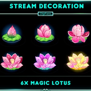Animated Magic Lotus Stream Decoration Set, Animated Fairy Lotus Stream ...