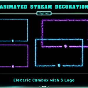 ANIMATED Twitch Webcam Overlay Electric Cam Frame With S Logo, Electric ...