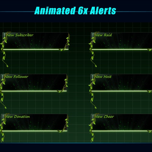 ANIMATED Twitch Alerts Green Forest Forest Stream Alerts - Etsy