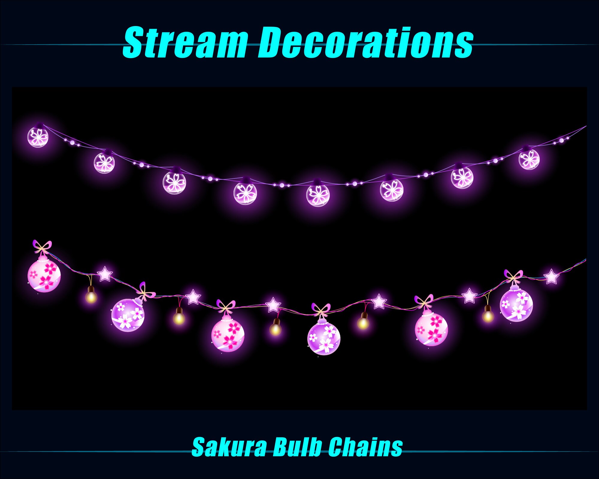 Animated Twitch Stream Decoration, Flash Sakura Bulbs Light Twitch ...
