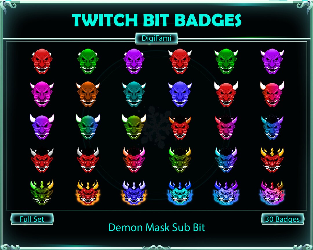 Demon Mask Twitch Sub Bit Badges, Devil Mask Twitch Sub Bit Badges ...