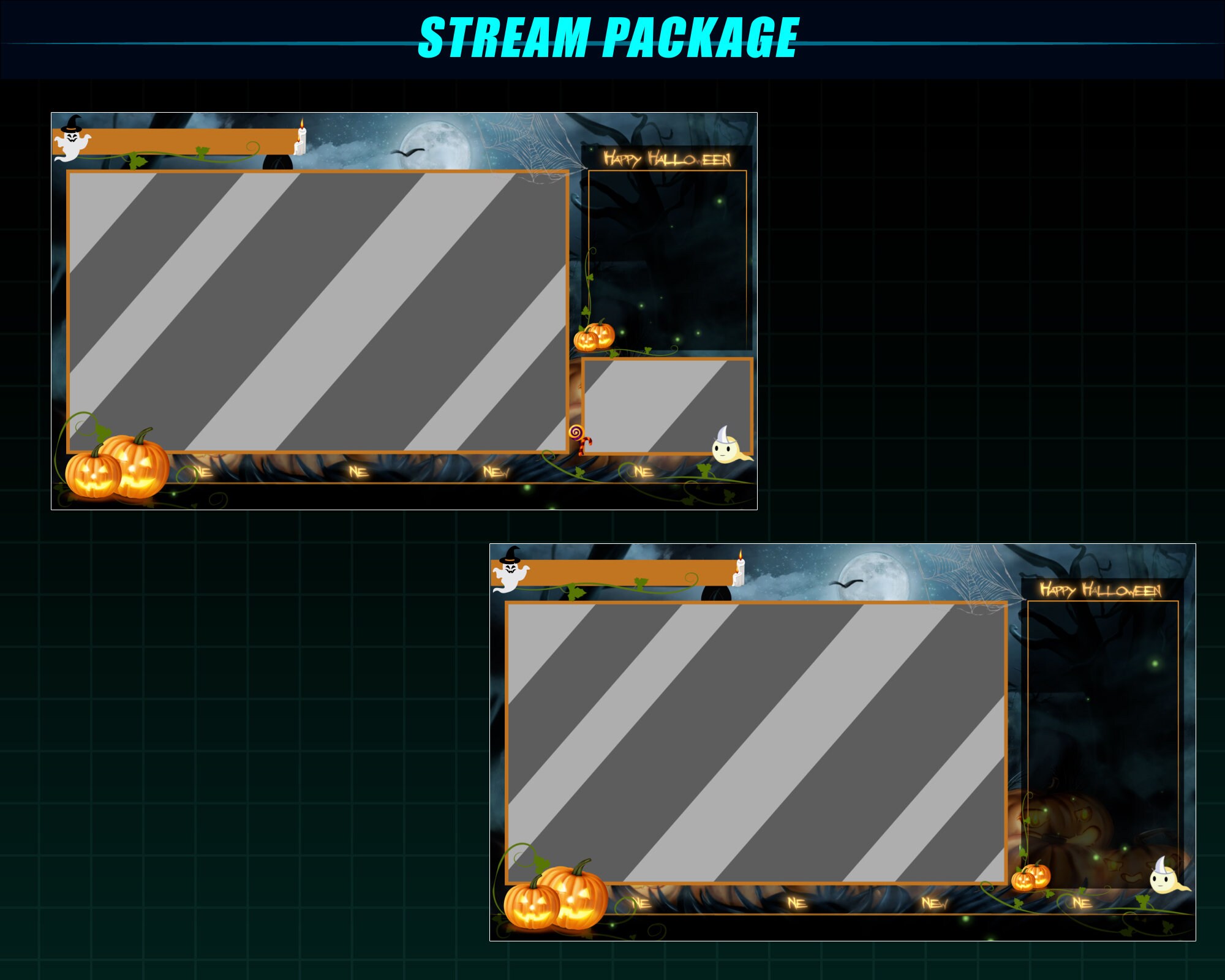 Halloween Pumpkin Cemetery Animated Stream Package, Halloween Horror ...