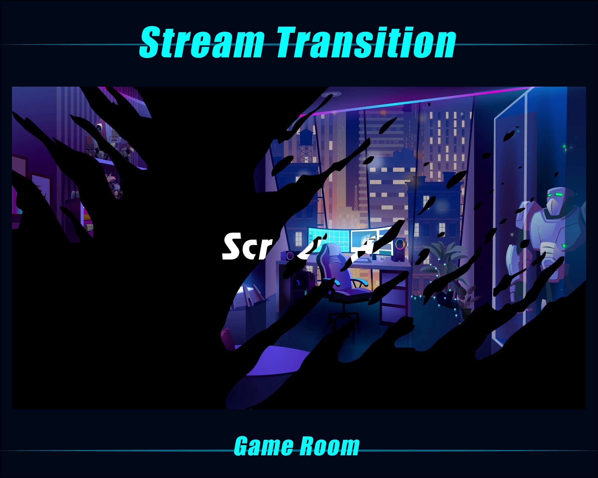 Animated Twitch Transition Stinger Neon Gaming Room / Retro Cozy Dark ...