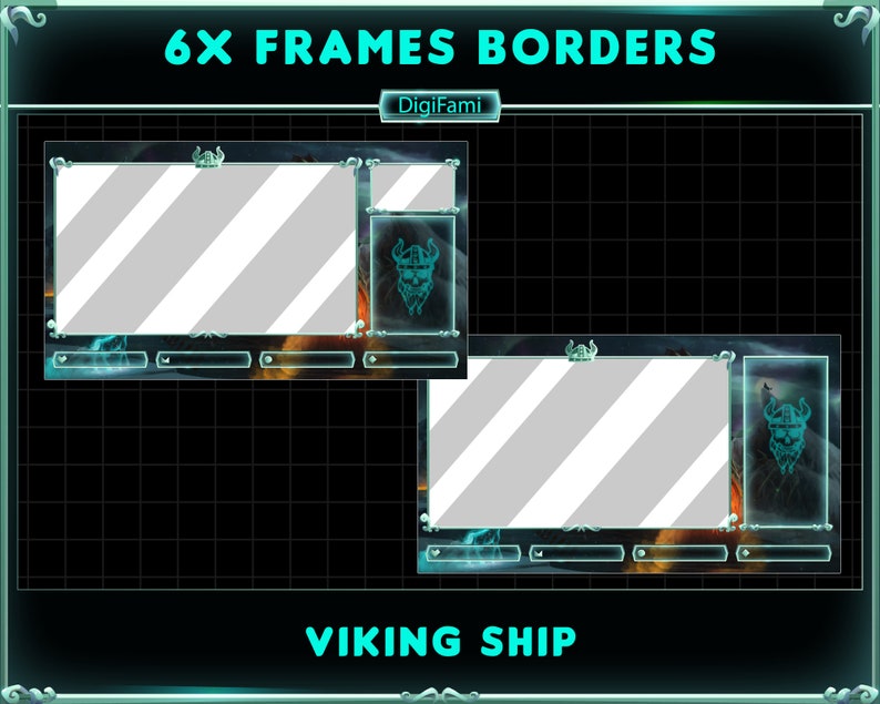 Burning Viking Ship Animated Twitch Stream Overlay Package, Viking ...