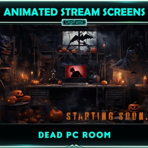 Animated Twitch Stream Overlays Dead PC Room, Horror PC Room Animated ...