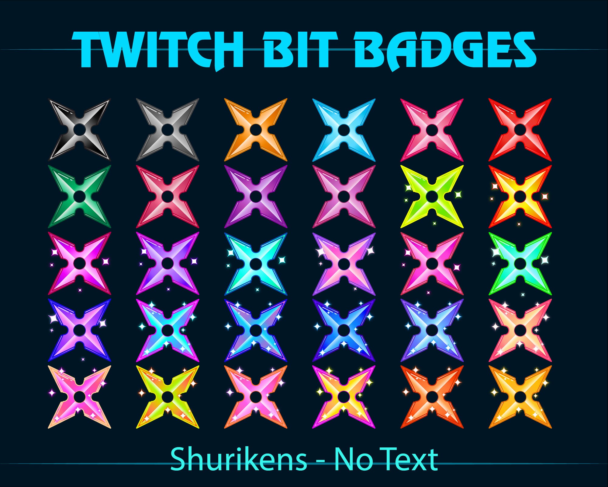 Japanese Shurikens Twitch Bit Badges, Shurikens Twitch Sub Badges ...