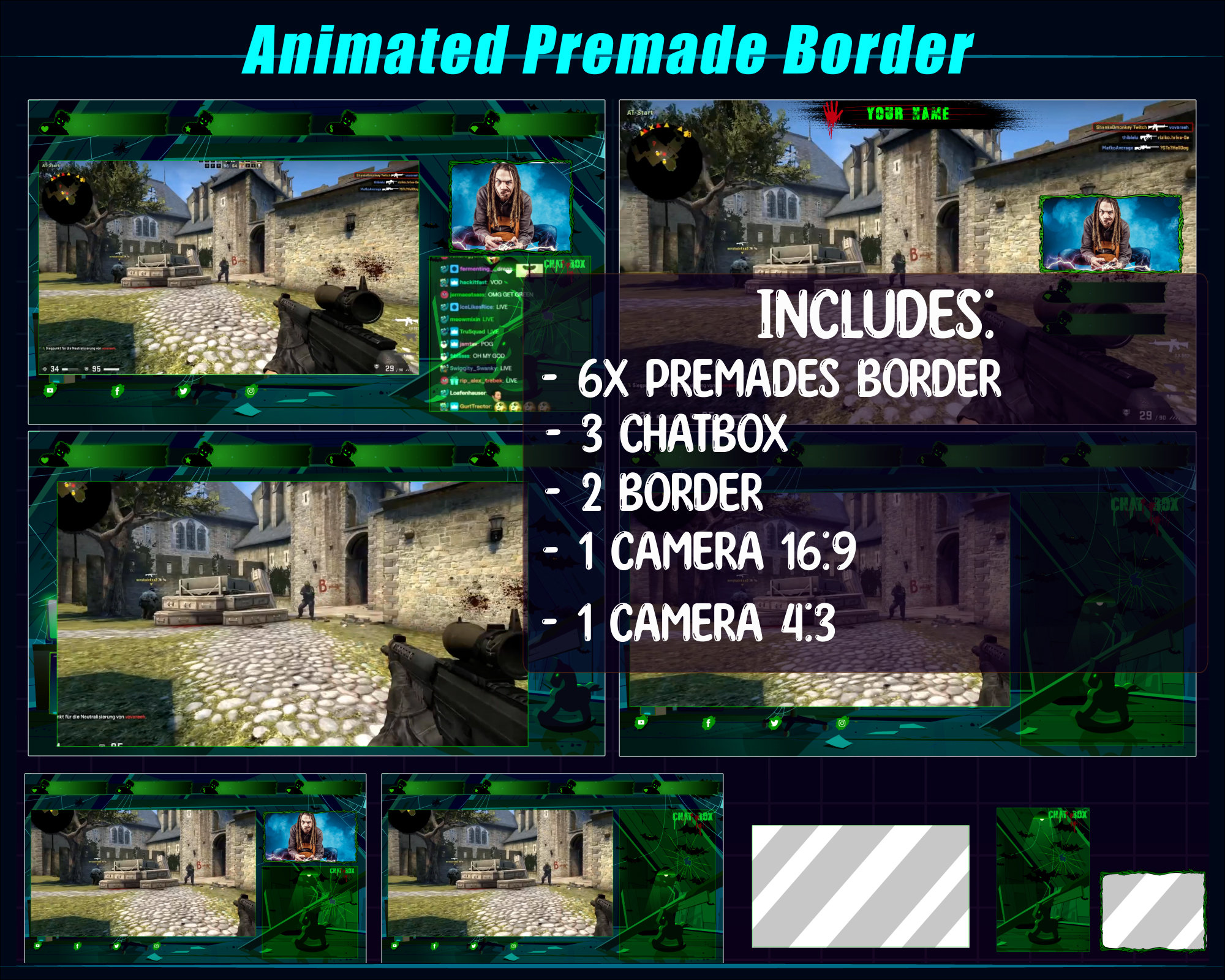 Halloween Neon Haunted PC Room Animated Stream Package, NEON Horror ...