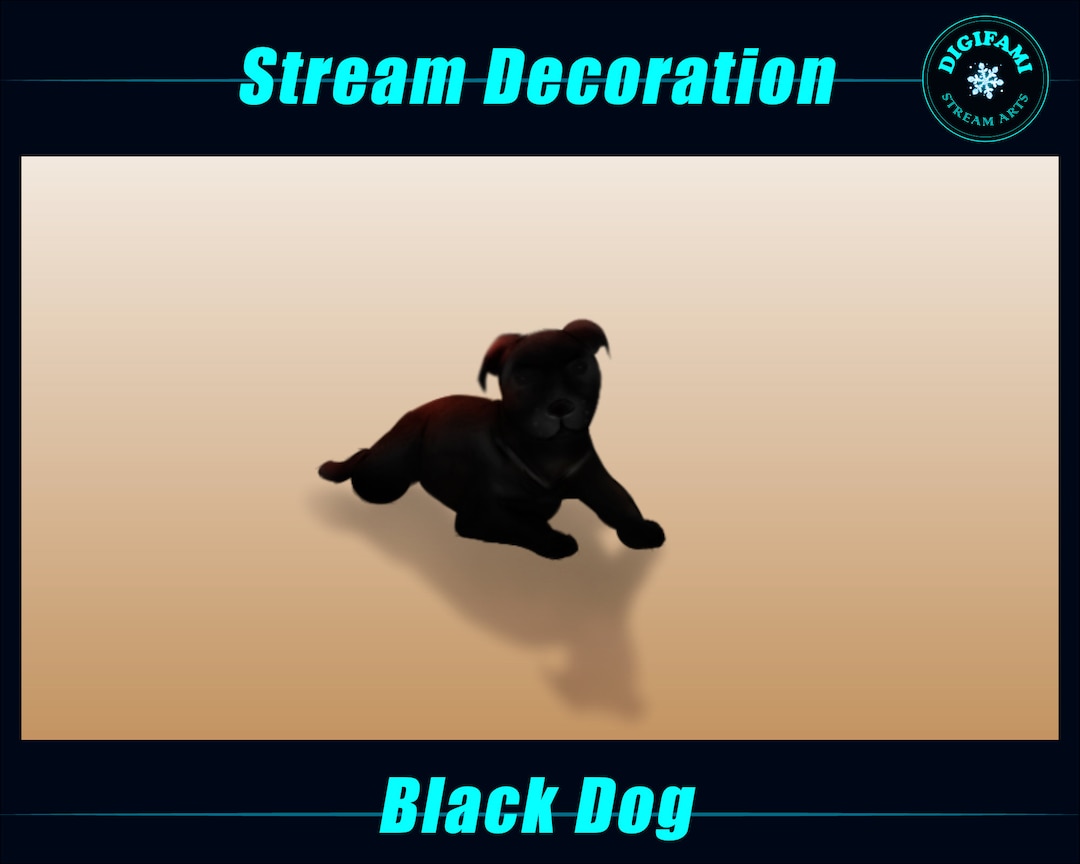 Animated Twitch Stream Decoration, Cute Black Bull Dog Twitch ...
