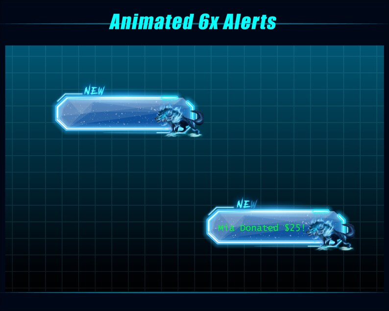 Animated Twitch Alerts Animated ICE Wolf Stream Alerts for Streamers ...