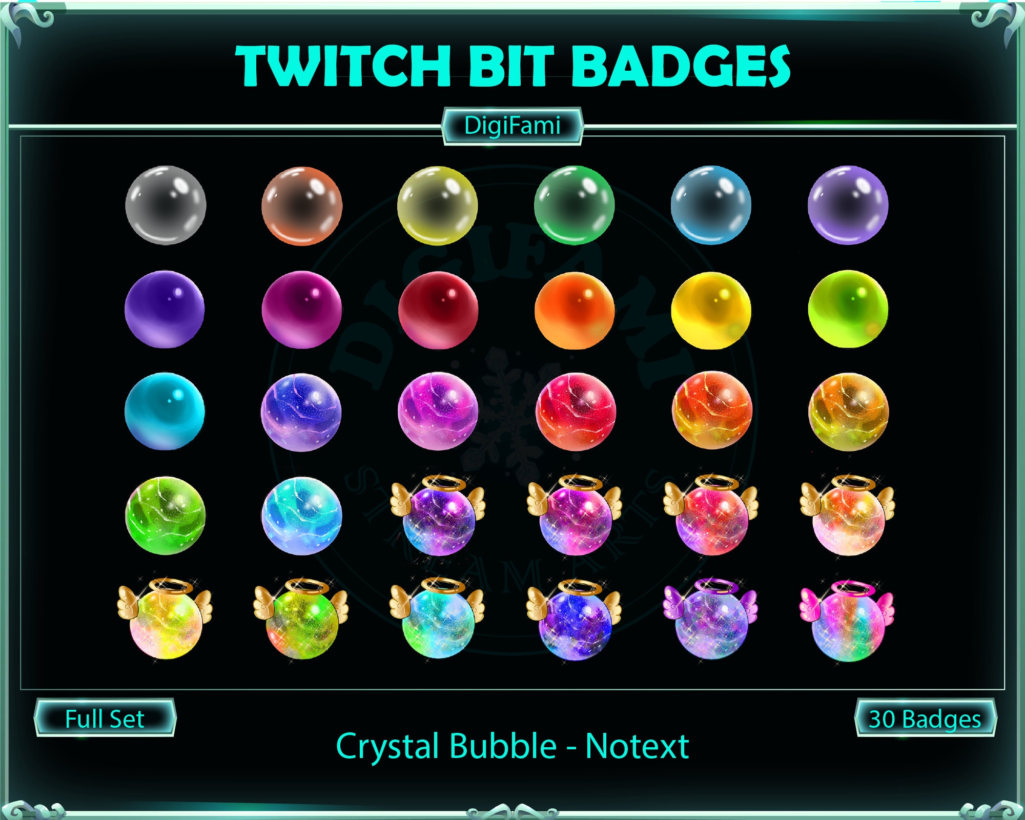 Crystal Bubble Twitch Bit Badges, Crystal Bubble Twitch Bit Badges, Crystal Bubble Bit Badges ...