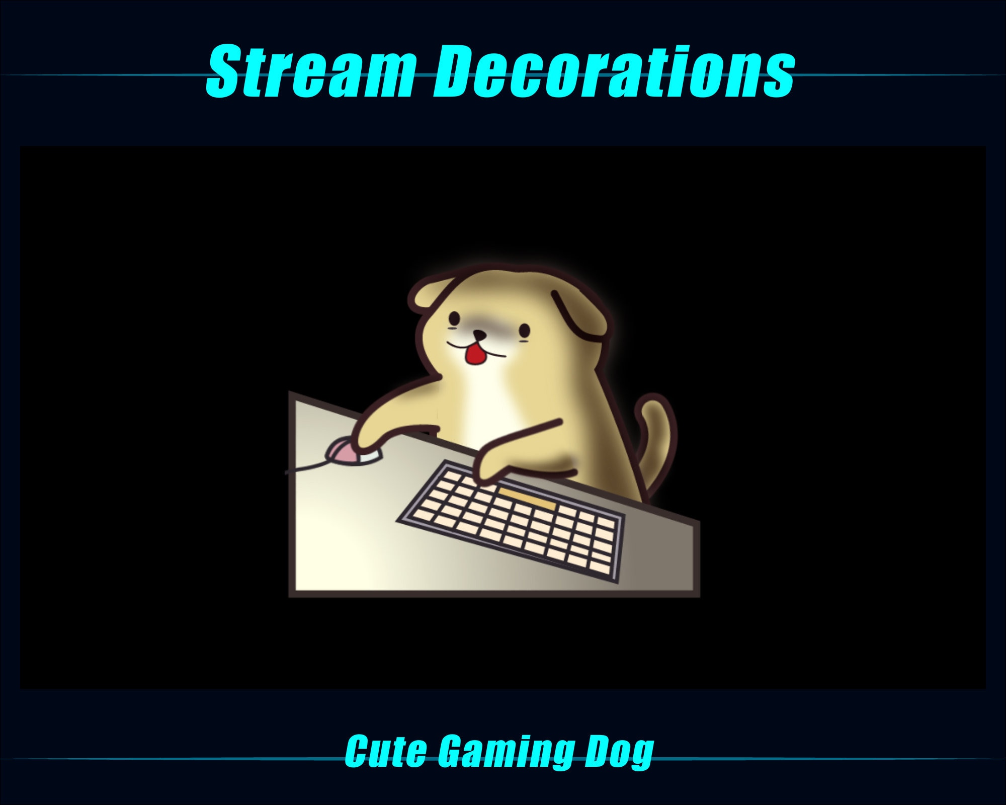 Animated Twitch Stream Decoration, Cute Gaming Puppy Animated Stream ...